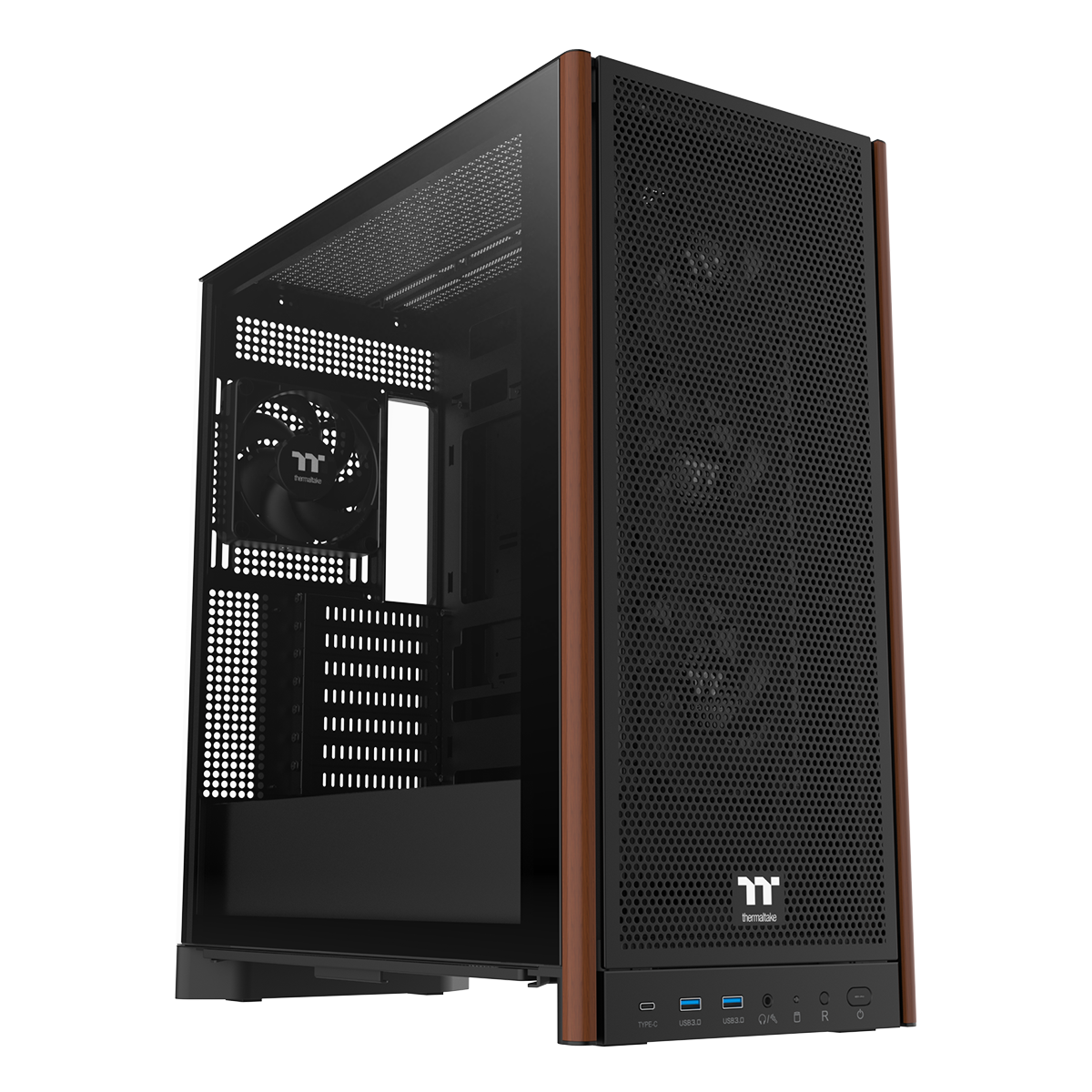 Thermaltake S370 WS Mesh Mid Tower Case Wood Edition Black ...